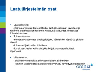 Laadunvarmistus laboratoriotyössä | PPT