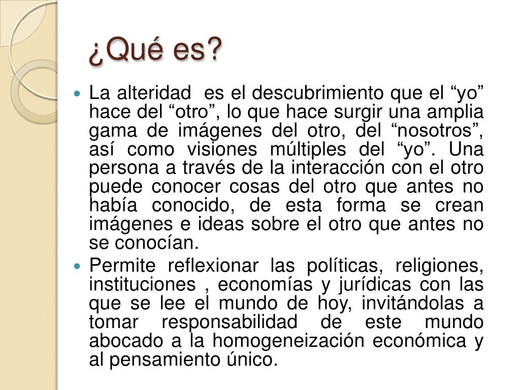 La alteridad