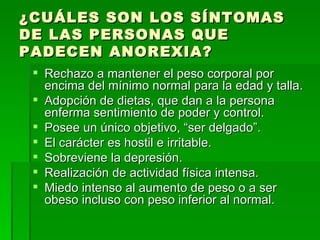 La anorexia y la bulimia[1] | PPT