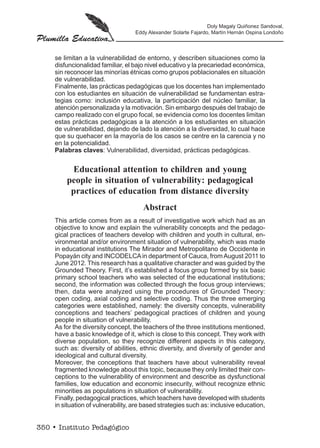 La atención educativa a niños, niñas y jóvenes en situación de ...