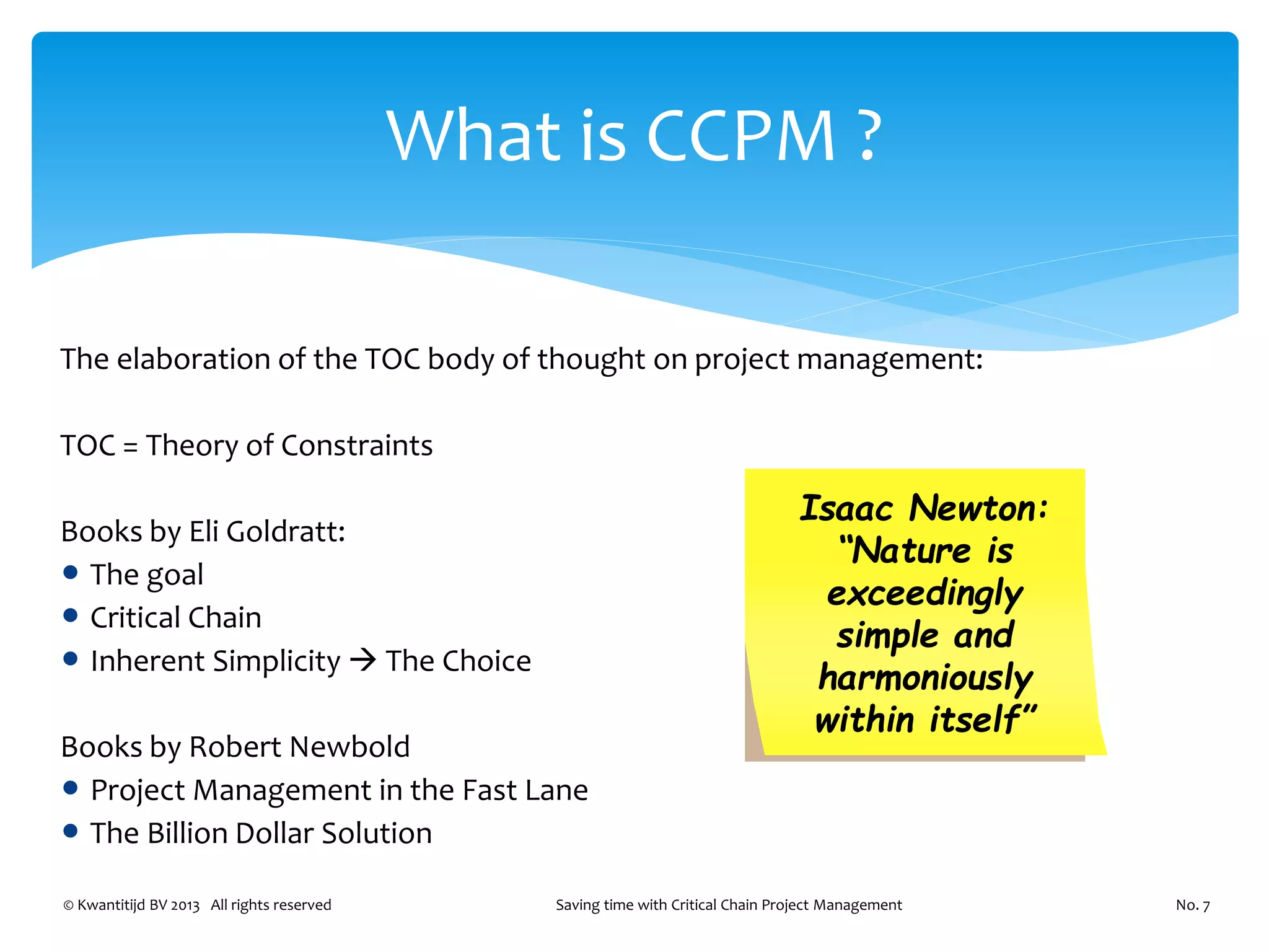 Saving time with CCPM | PPTX