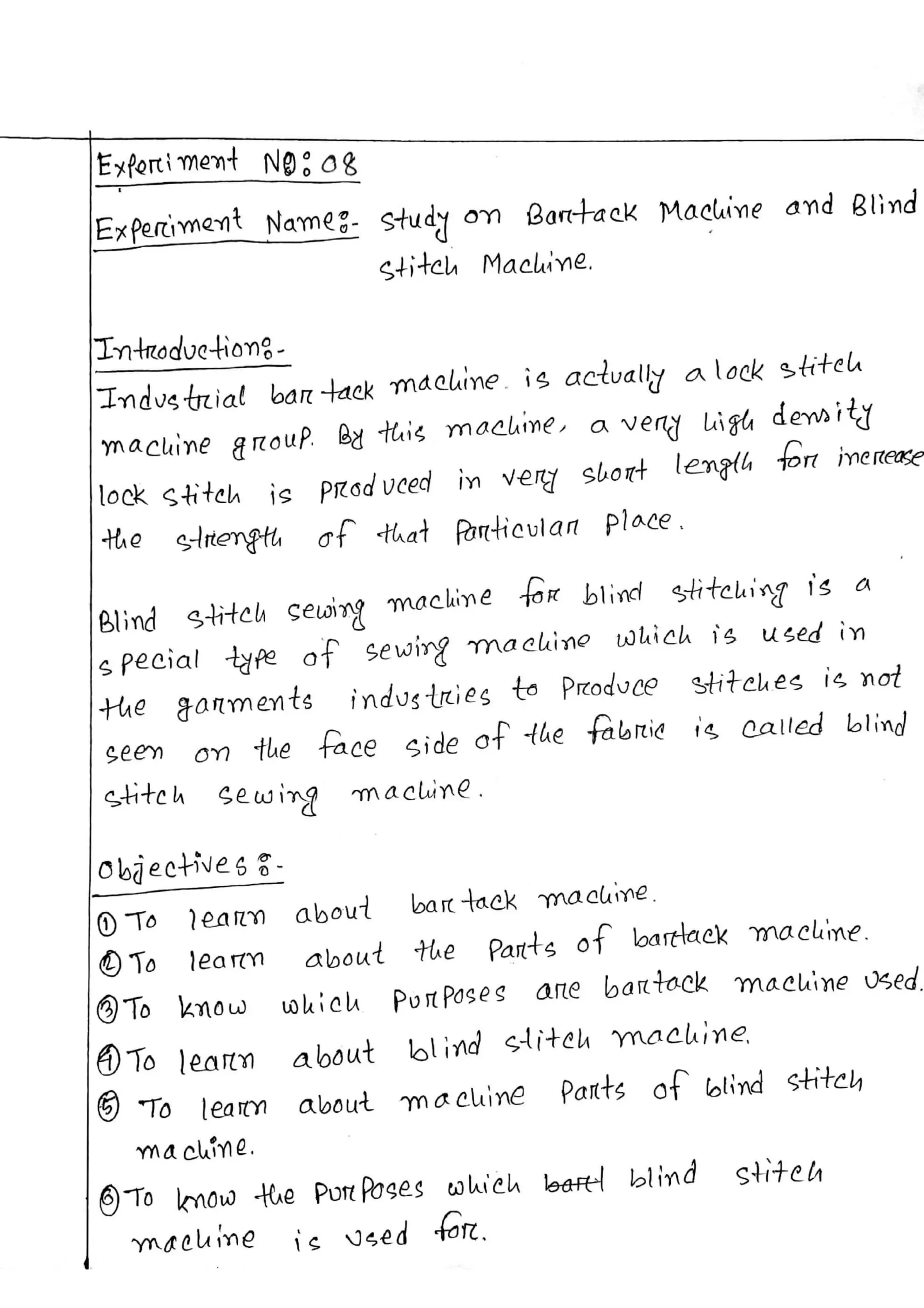 Study on Bartack Sewing Machine & Blind Stitch Machine | PDF