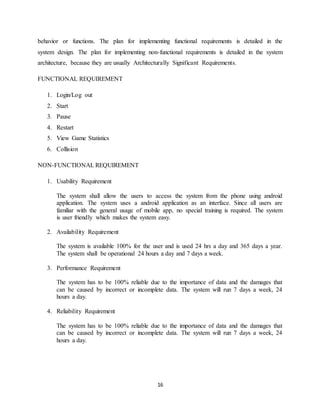 SRS REPORT ON A ANDROID GAME | DOCX