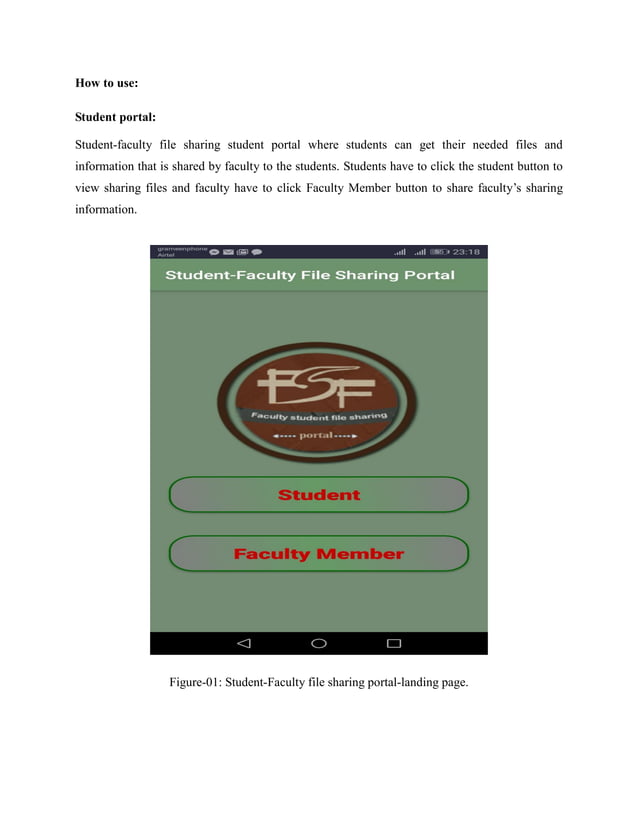 Report on student-faculty document sharing android project | PDF