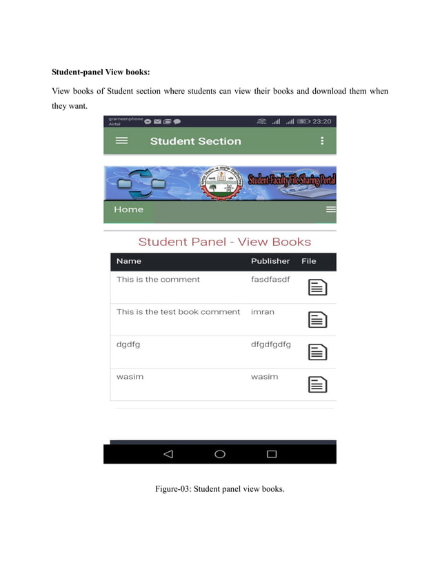 Report on student-faculty document sharing android project | PDF