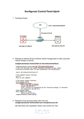 Lab 1 konfigurasi control panel ajenti | PDF