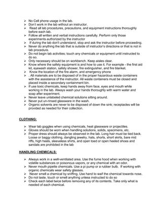 Lab 1 lab safety | DOCX