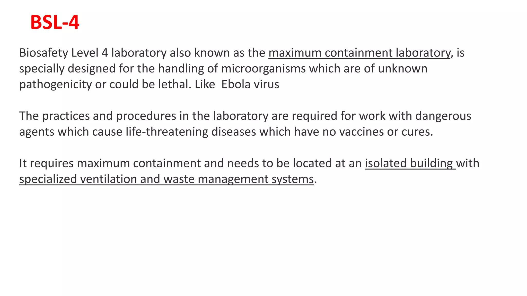 Biosafty, containment and biosafty levels | PPTX