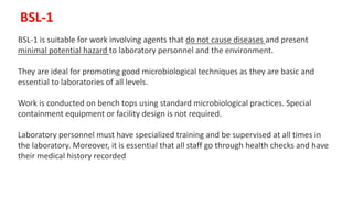 Biosafty, containment and biosafty levels | PPTX