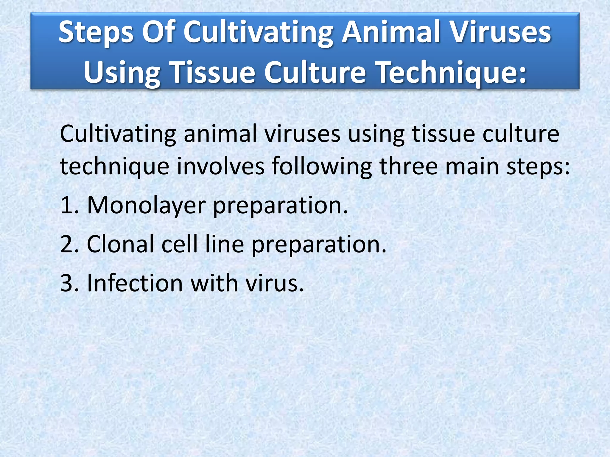 Cultivation Of Viruses | PPTX