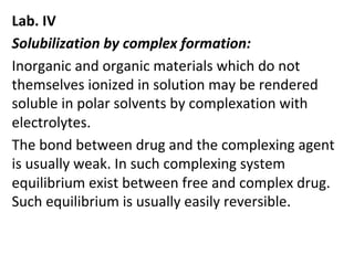 lab. 4. Solubilization by complex formation | PDF