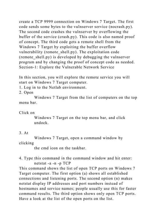 Lab-2 Buffer Overflow In this lab, you will gain insight | DOCX