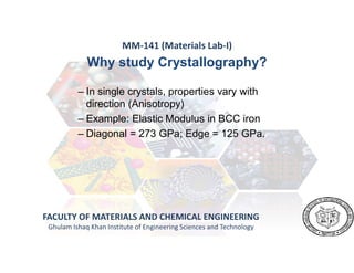 Lab-3 Crystallography of Engineering materials-II | PPT