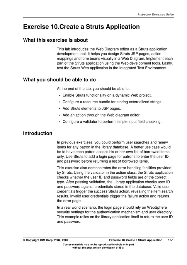 Lab 5a) create a struts application | PDF