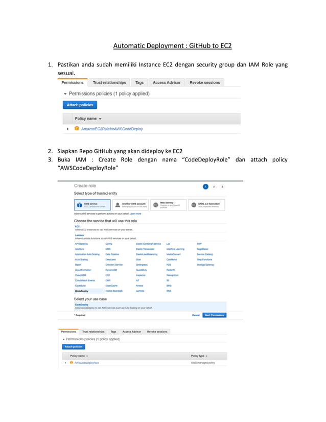 Lab - Automatic Deployment Using AWS CodePipeline to EC2 | PDF