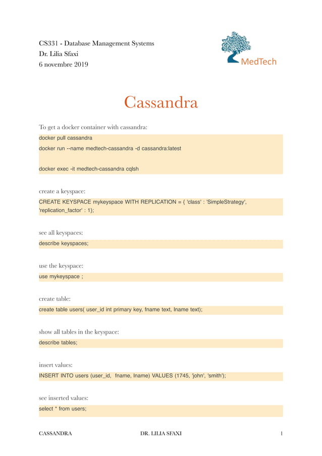 Lab1-DB-Cassandra | PDF | Databases | Computer Software and Applications