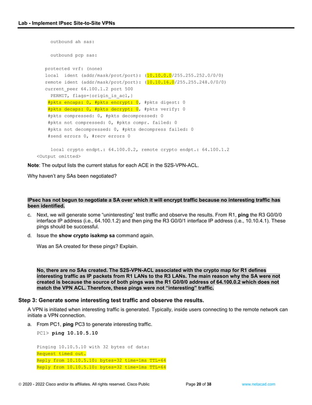 Lab- Full IPsec Implementation.pdf | Computer Networking | Computing