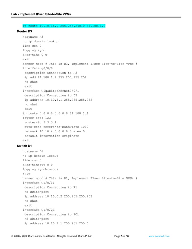 Lab- Full IPsec Implementation.pdf | Computer Networking | Computing
