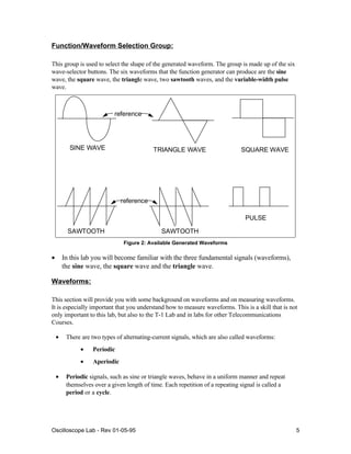 Oscilloscope Lab | PDF