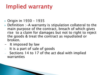 Implied Warranty - salim | PPTX