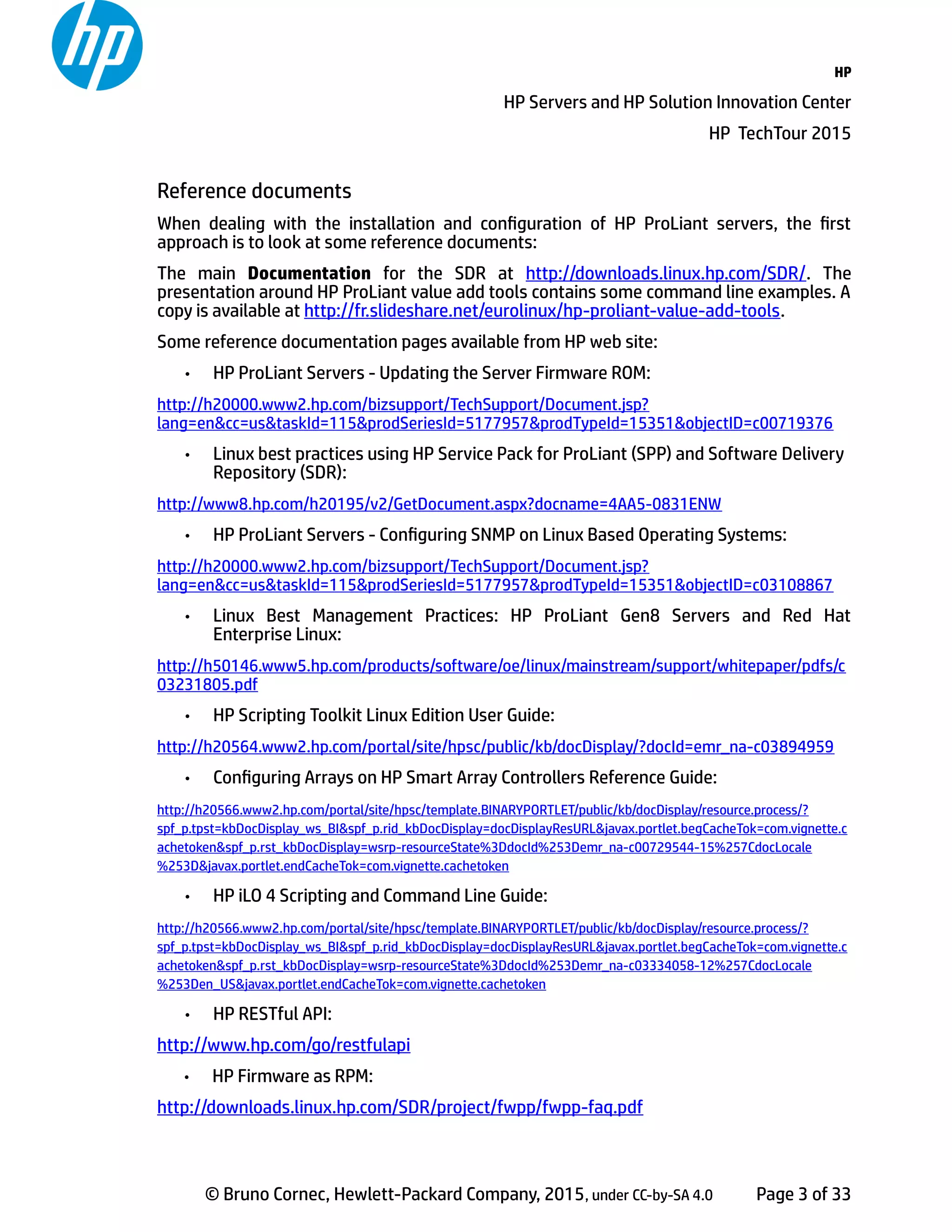 Lab Document on HP ProLiant value add tools on Linux | PDF