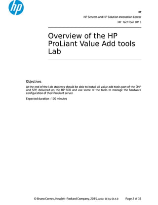 Lab Document on HP ProLiant value add tools on Linux | PDF