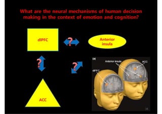 Neural mechanisms of decision making - emotion vs. cognition | PDF