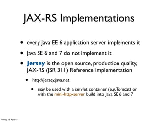 Lab swe-2013intro jax-rs | PPT
