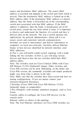 Lab view the switch mac address table lab - view the switch | DOCX