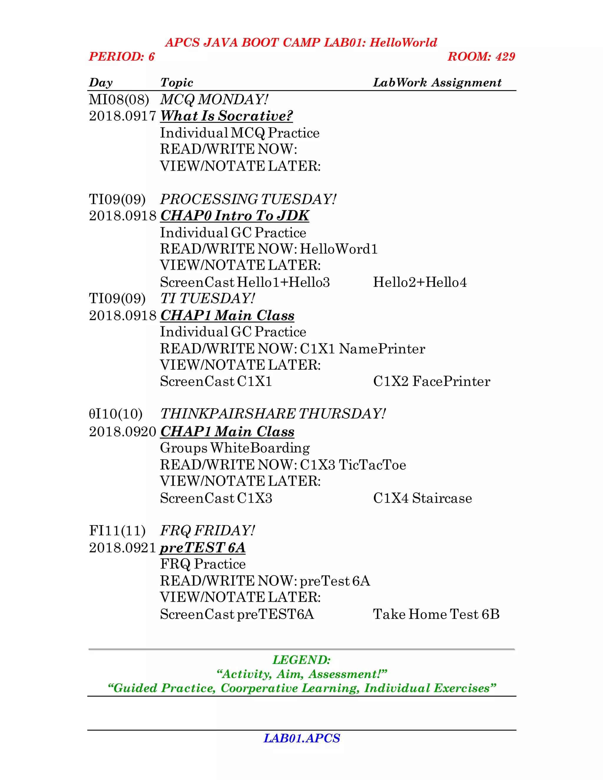 LAB01 Hello World - Boot Camp | PDF
