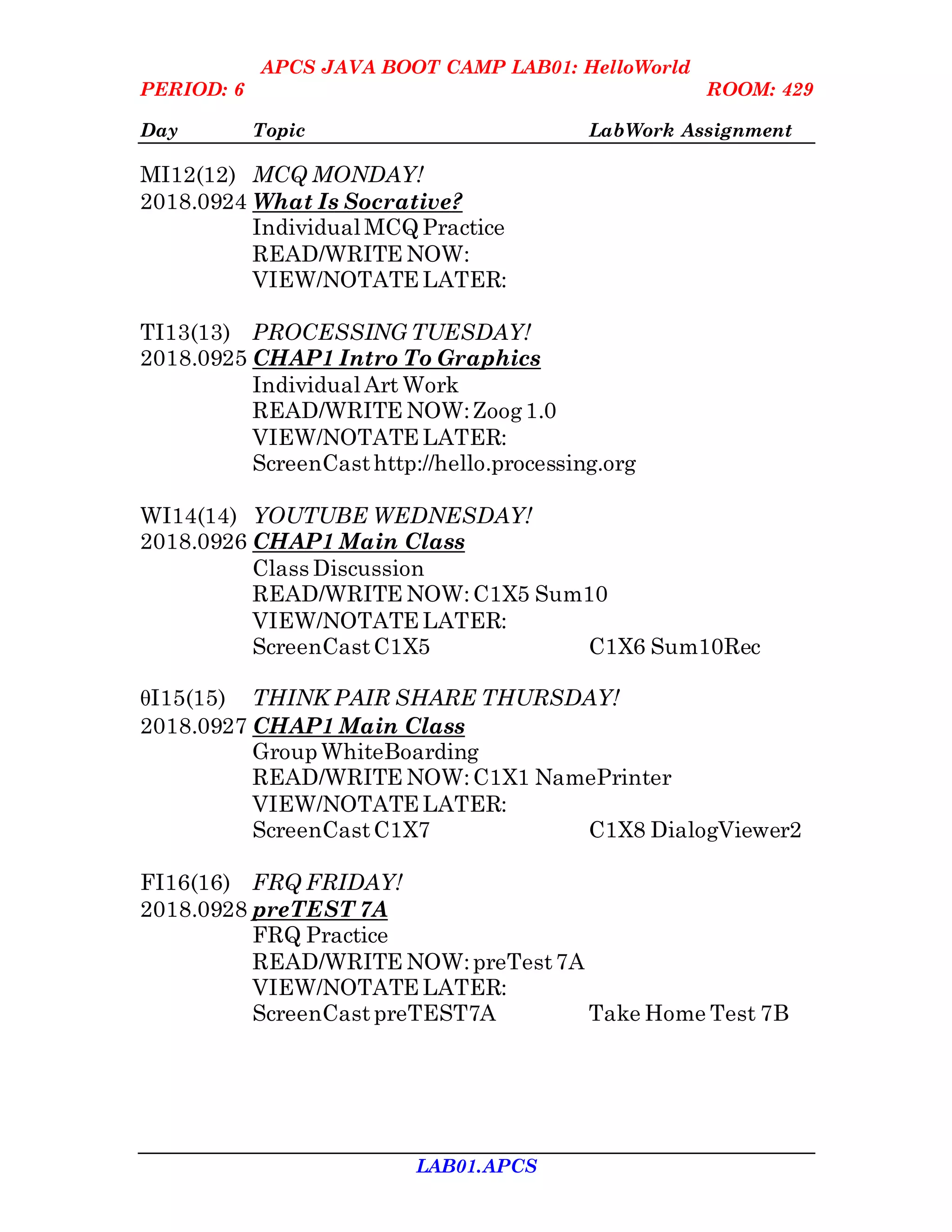LAB01 Hello World - Boot Camp | PDF