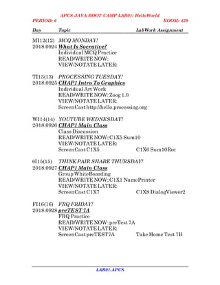 LAB01 Hello World - Boot Camp | PDF