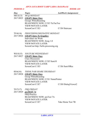 Computer Science LAB01 Hello World! | PDF