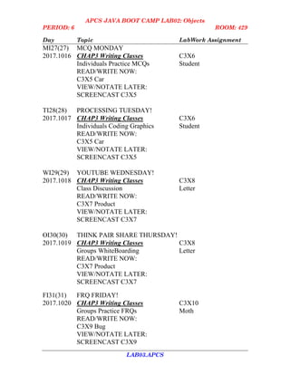 LAB03 Object Oriented Programming JAVA BOOT CAMP | PDF
