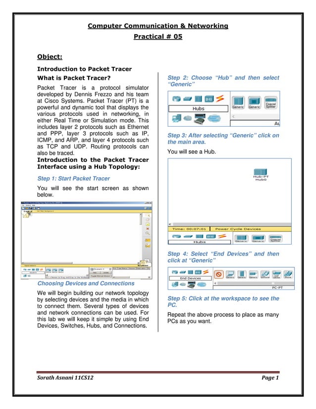 Step by Step guide to set up a simple network in Packet Tracer | PDF | Computer Networking ...