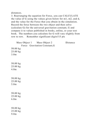 Lab 05 – Gravitation and Keplers Laws Name __________________.docx