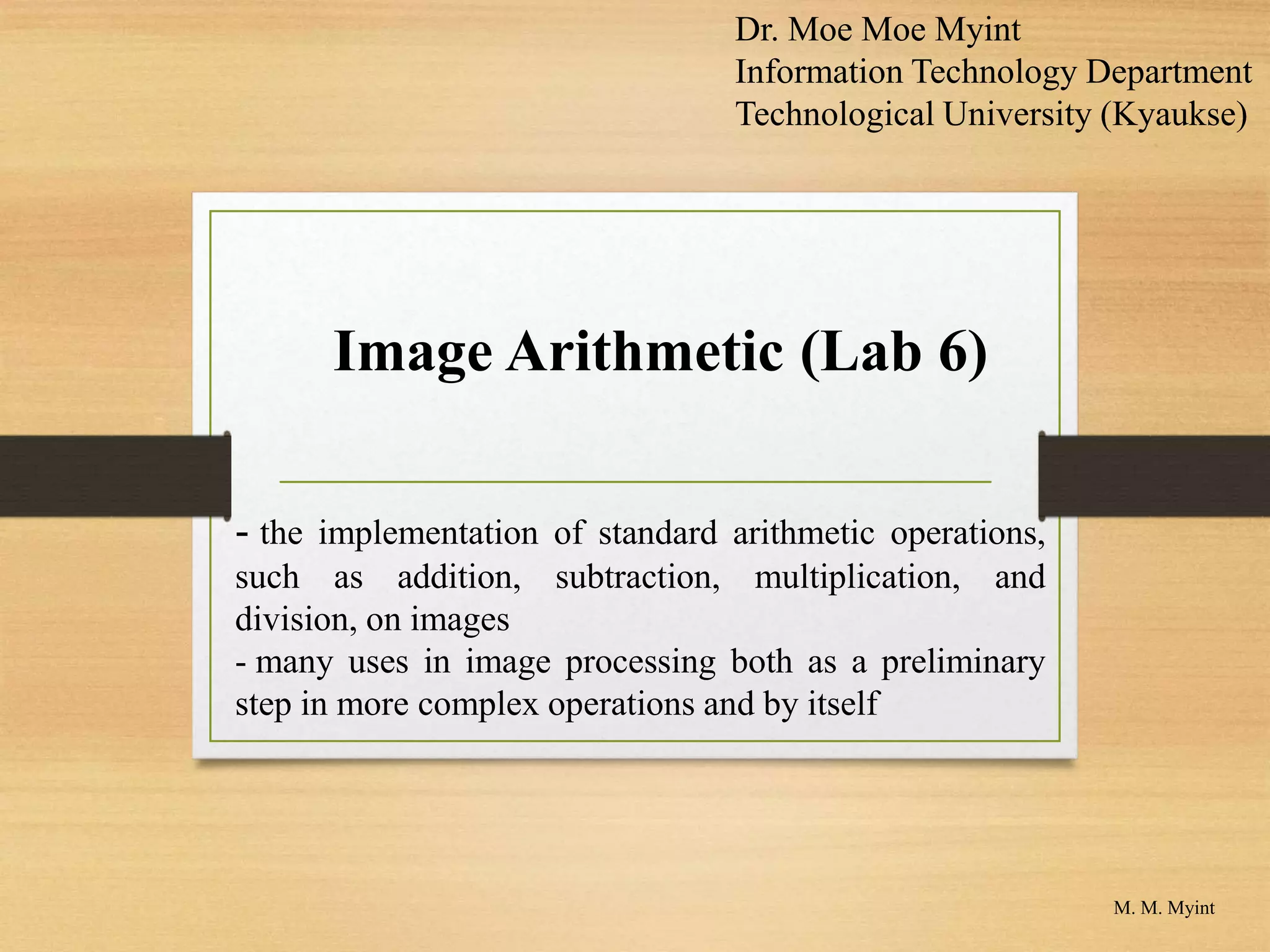 Digital Image Processing (Lab 06) | PPTX