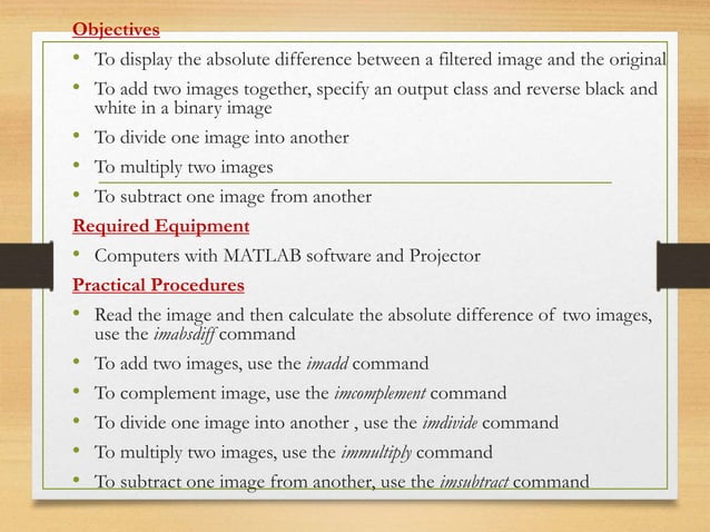 Digital Image Processing (Lab 06) | PPTX