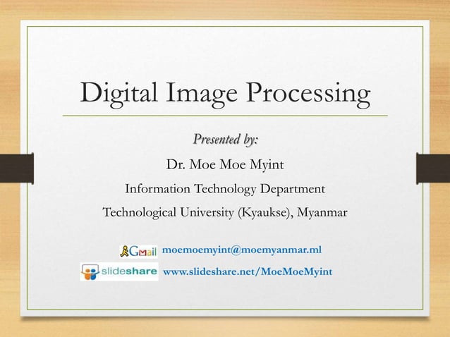 Digital Image Processing (Lab 07) | PPT