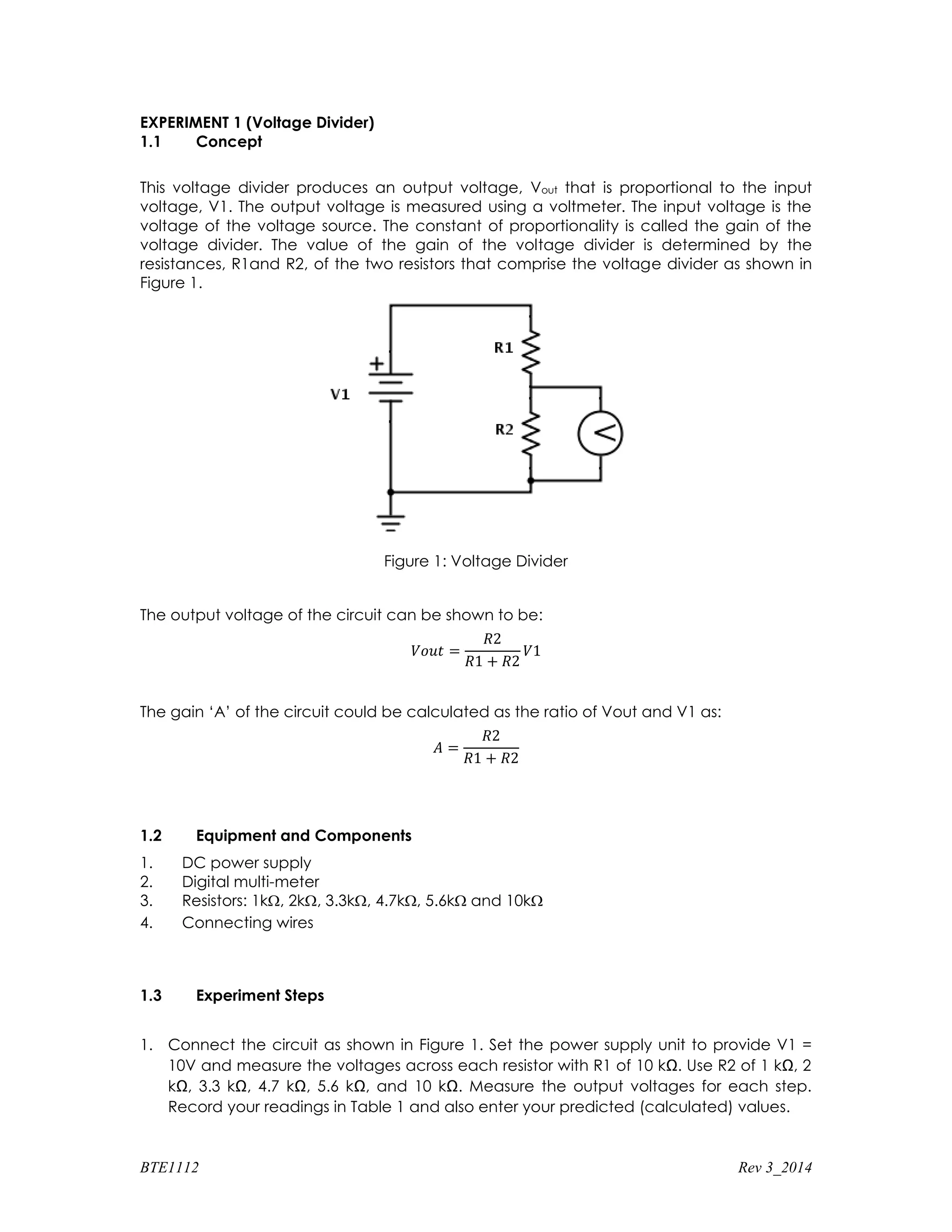 Lab 07 voltage_current_divider | PDF