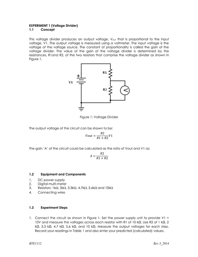 Lab 07 voltage_current_divider | PDF