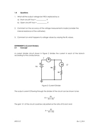 Lab 07 voltage_current_divider | PDF