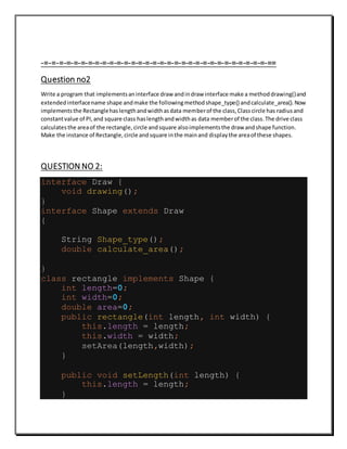Abstract Classes Interface Exceptional Handling Java | PDF