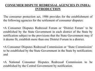 Redressal agencies in India | PPTX