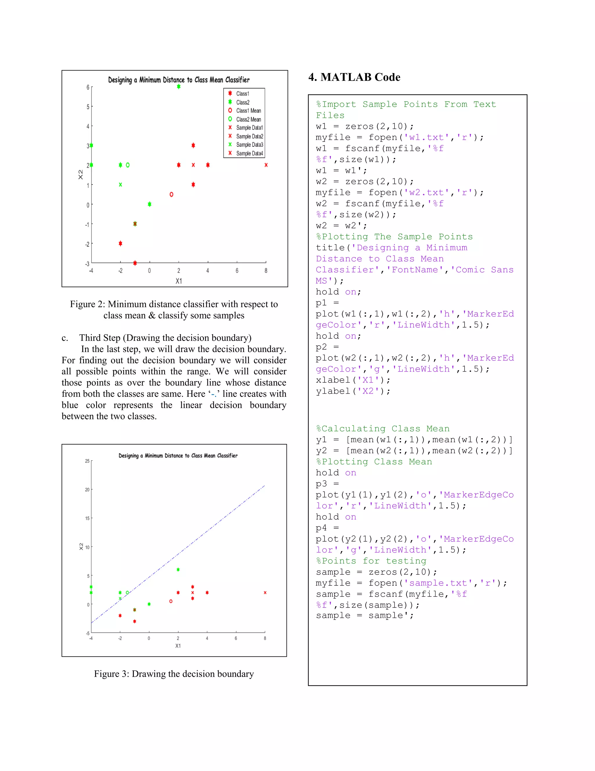 Designing A Minimum Distance to Class Mean Classifier | PDF