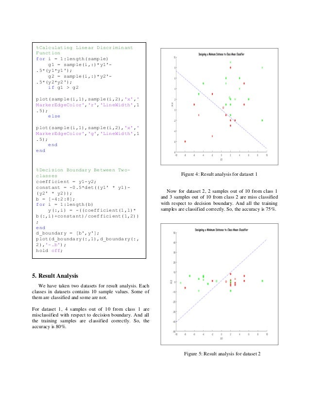 Designing A Minimum Distance To Class Mean Classifier