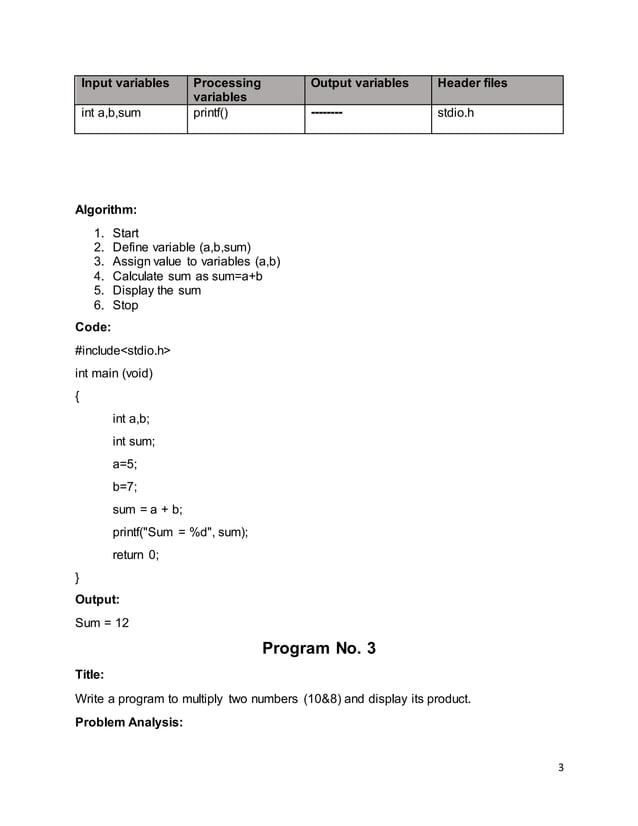 C programming Lab 1 | DOCX