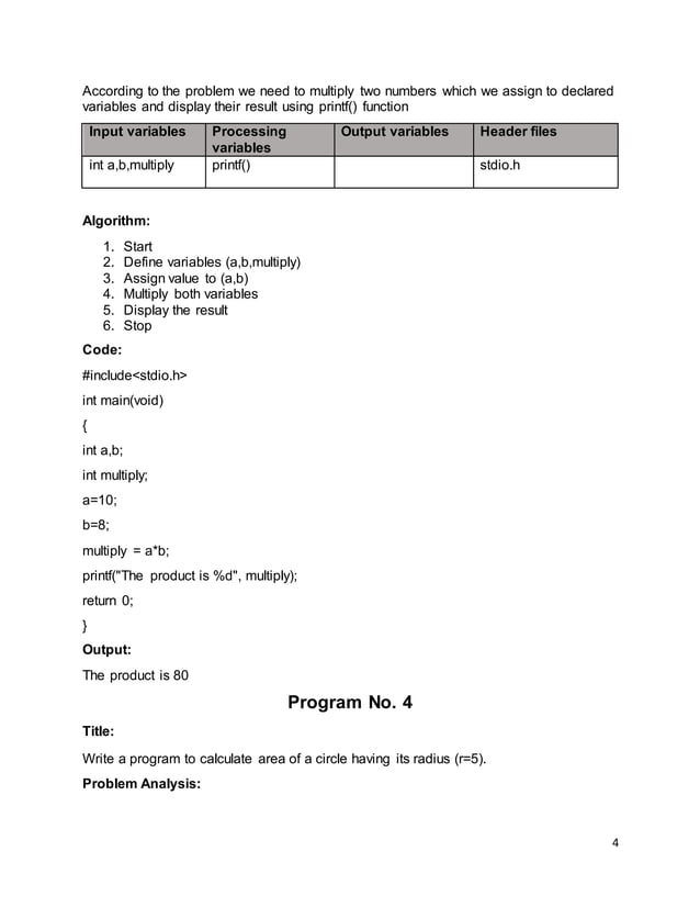 C programming Lab 1 | DOCX