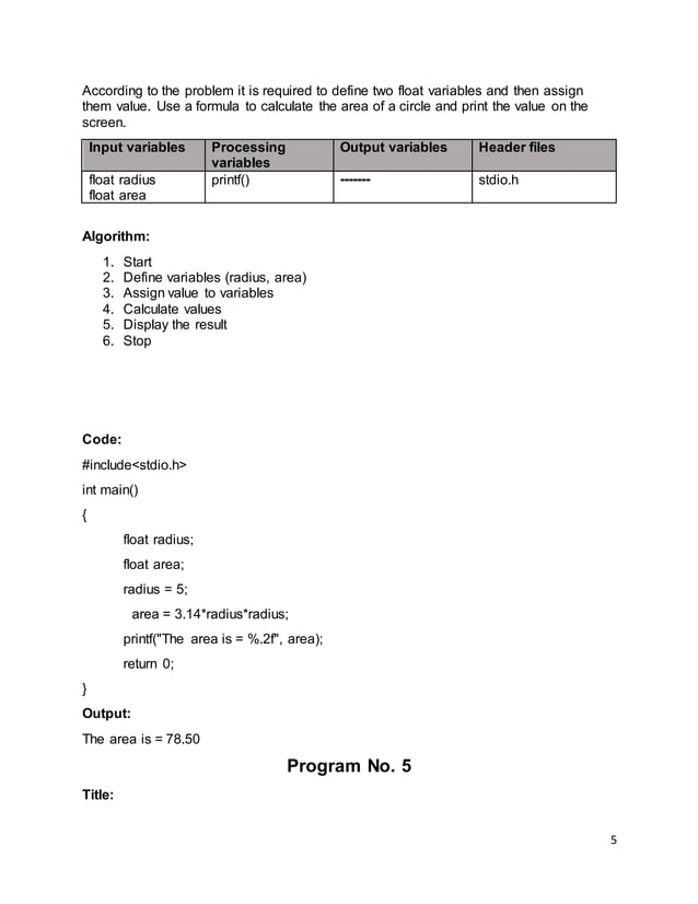 C programming Lab 1 | DOCX