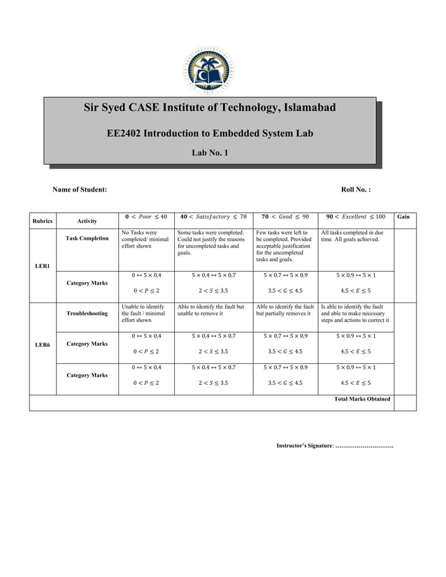 this is lab 1 of course embedded system. | PDF